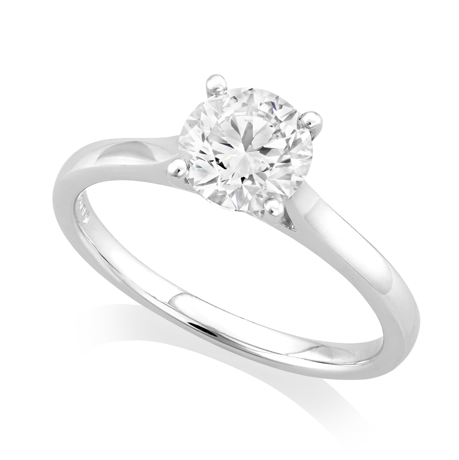 Platinum Leon Collection Diamond Single Stone Ring: 1.06 carats - H. L ...