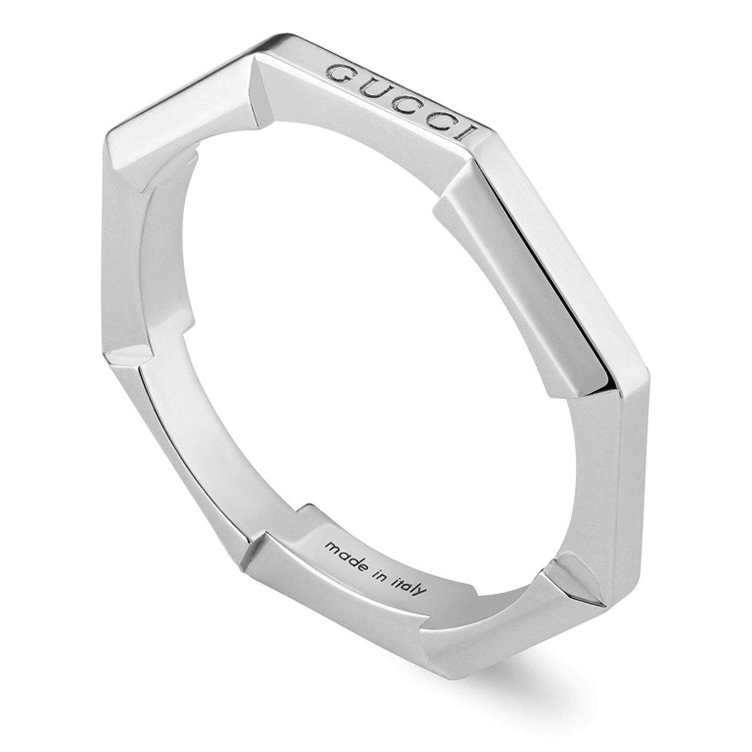 Gucci Link to Love, 18ct White Gold Mirrored Ring - H. L. Brown