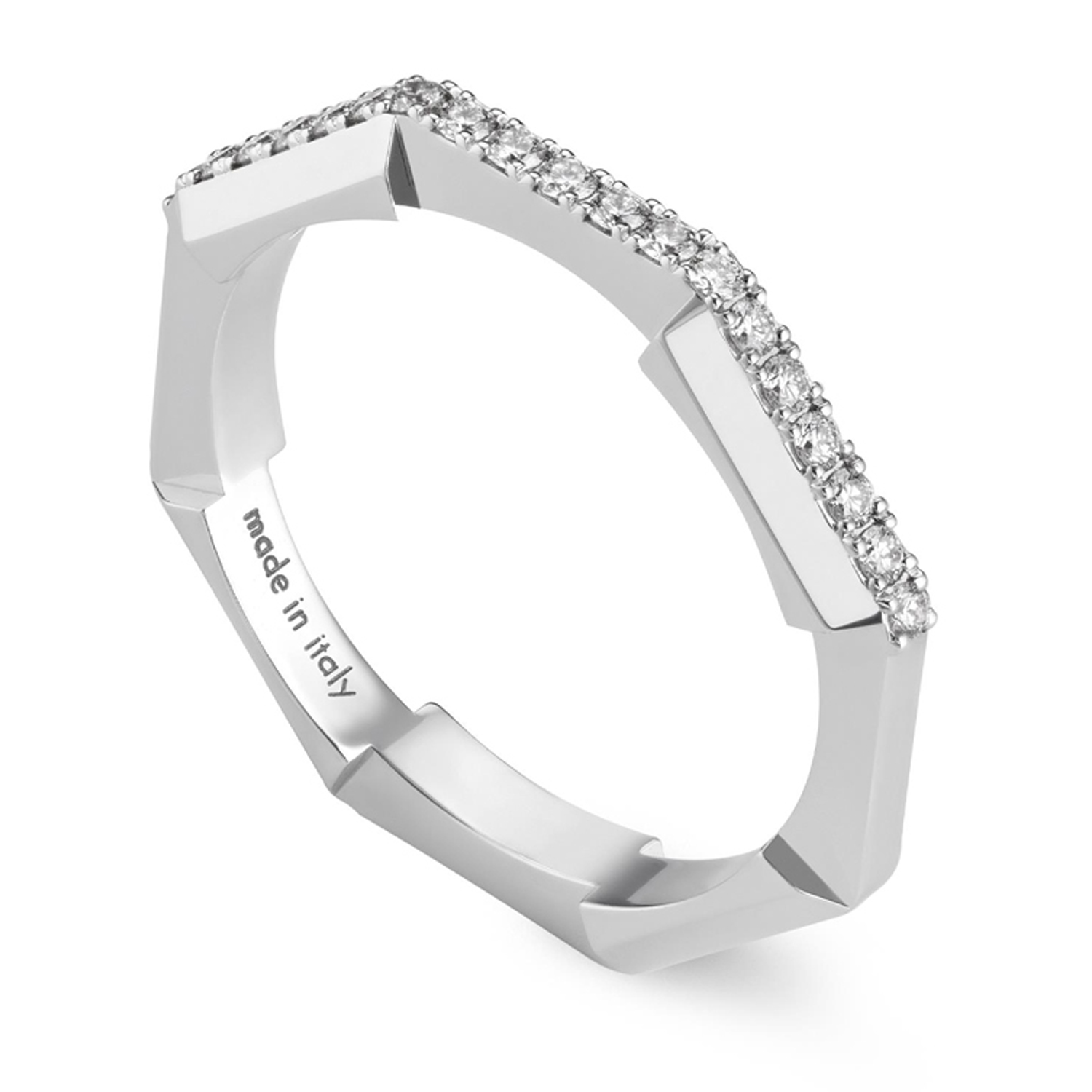 Gucci Link to Love, 18ct White Gold Pave Diamond Ring - H. L. Brown