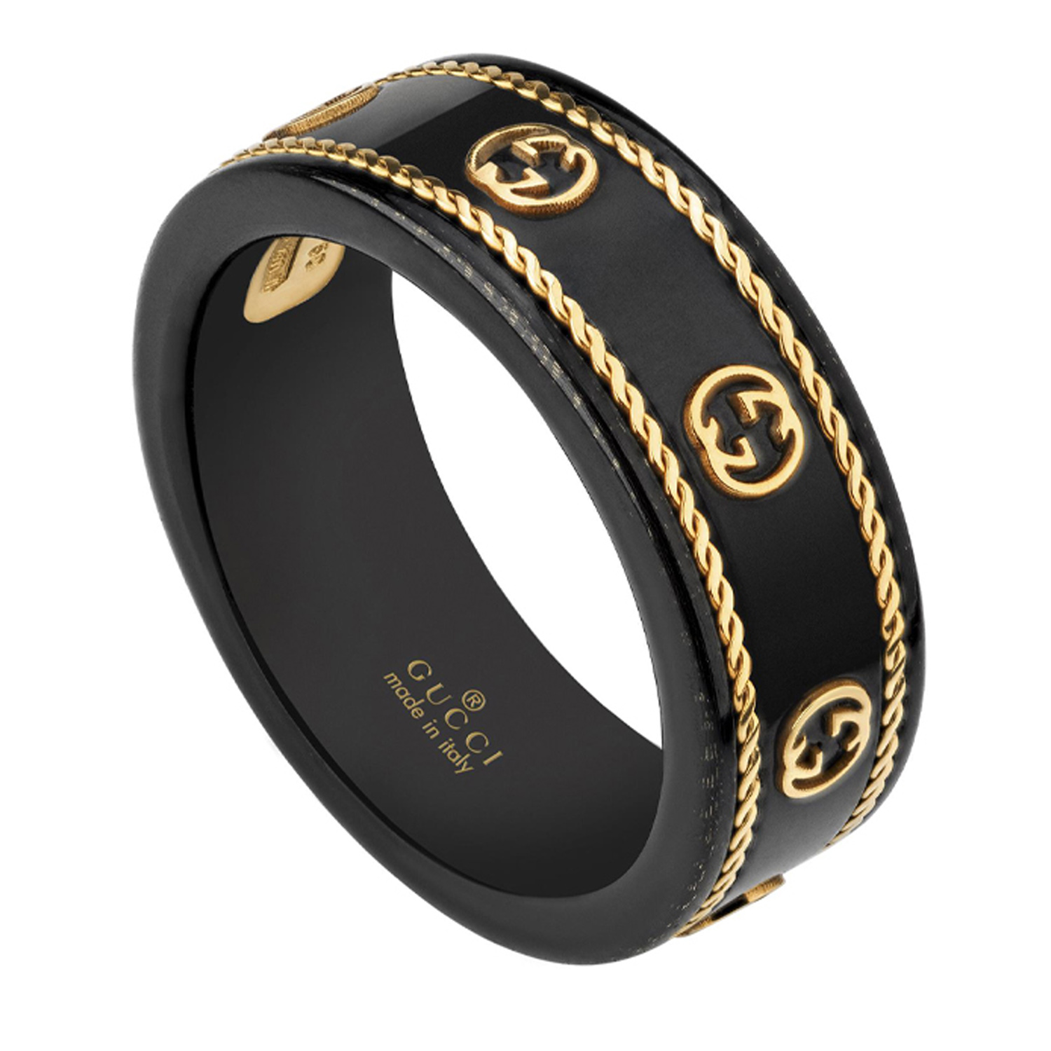 Gucci Icon, 18ct Yellow Gold Black Band - H.L. Brown