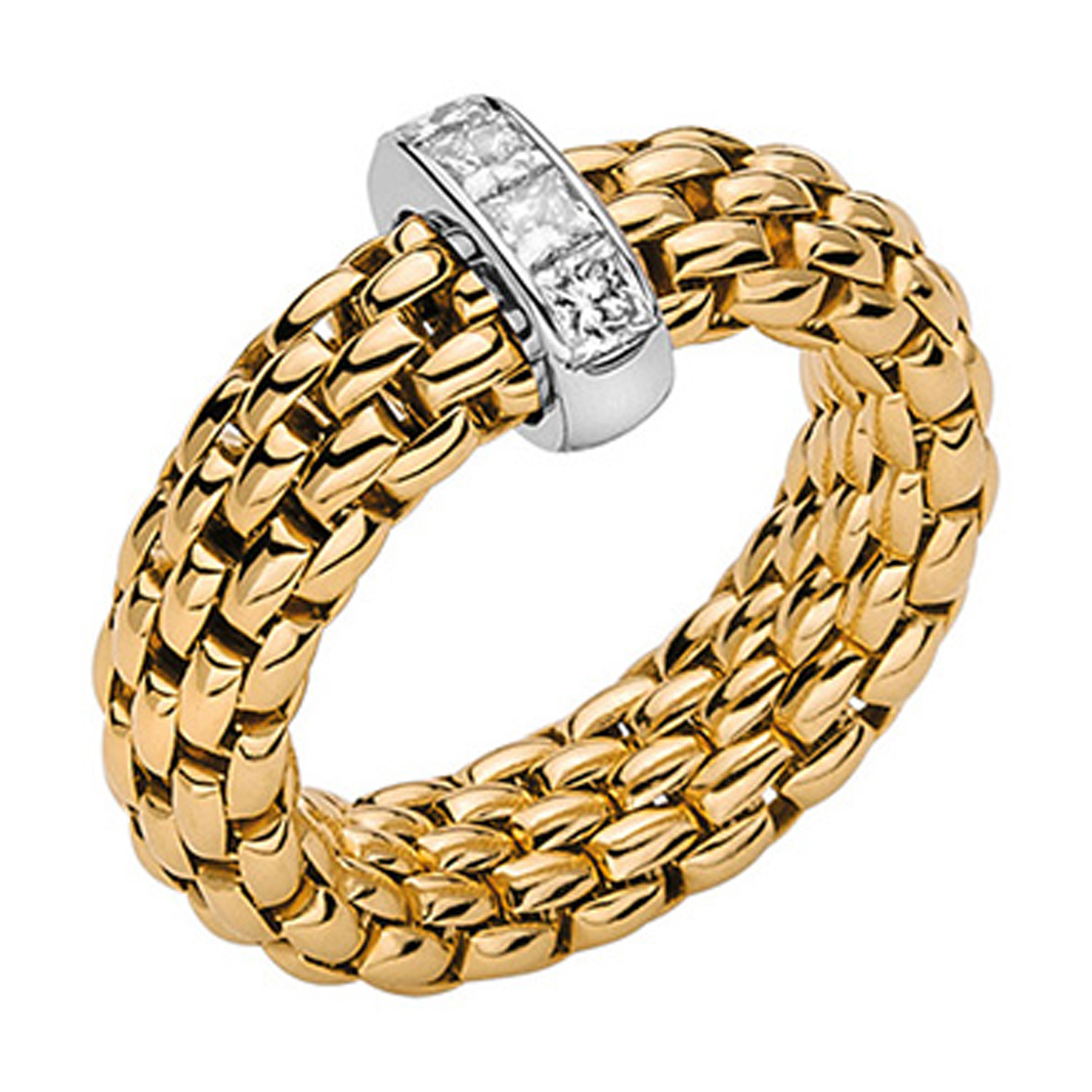 FOPE, Vendôme Collection, 18ct Yellow & White Gold Flex'It Diamond Ring ...