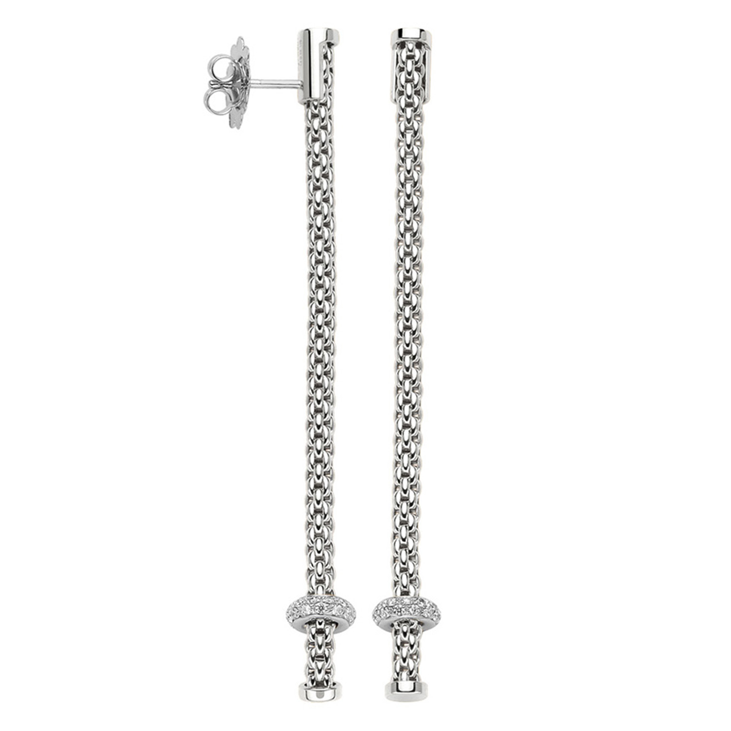 FOPE, Prima Collection, 18ct White Gold Diamond Drop Earrings: 0.36 ...
