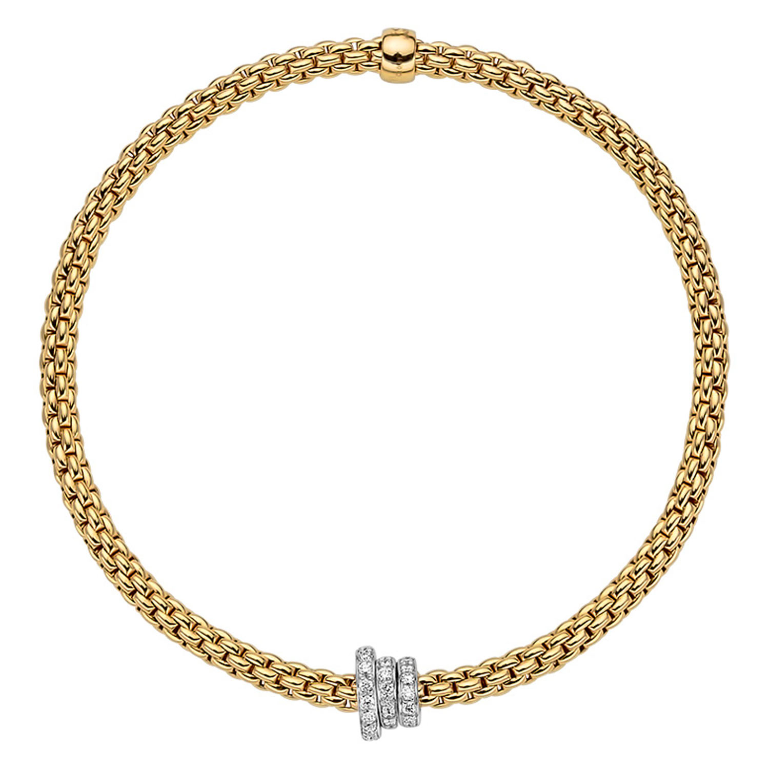 FOPE, Prima Collection, 18ct Yellow Gold Diamond Flex'It Bracelet: 0.31 ...