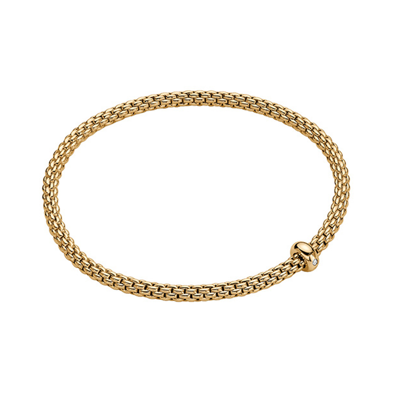 FOPE, Prima Collection, 18ct Yellow Gold Diamond Set Flex’It Bracelet ...