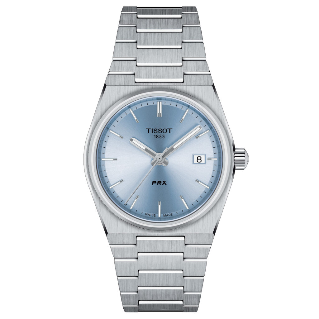 Tissot, PRX, 35mm Steel, Quartz, 100M: Light Blue Dial - H.L. Brown