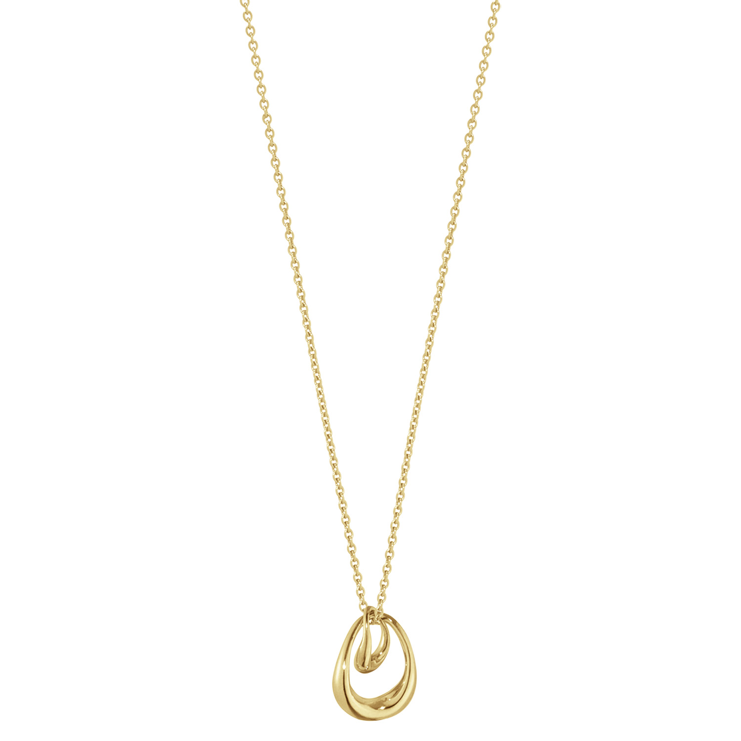 Georg Jensen, 18ct Yellow Gold Offspring Interlocking Pendant & Chain ...