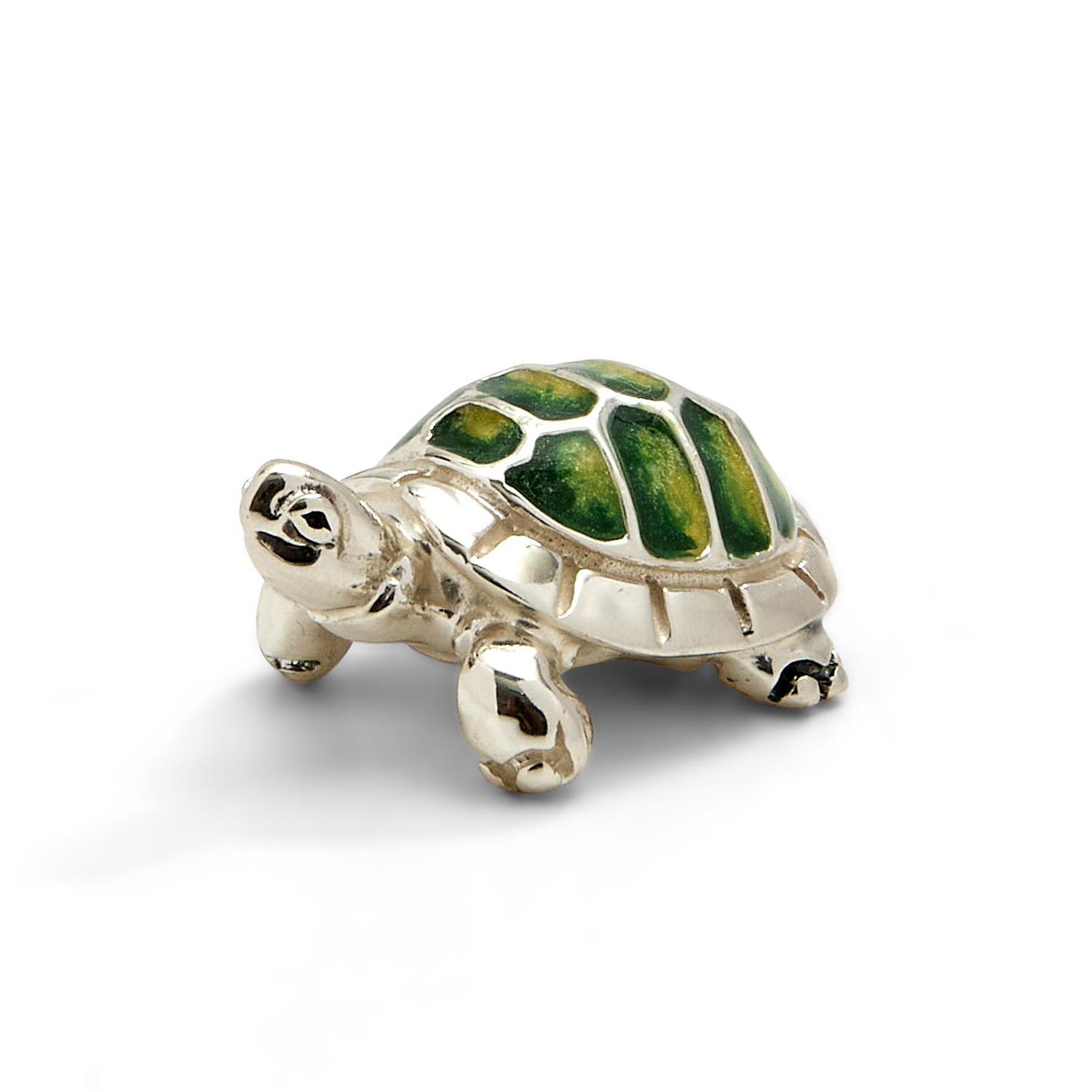 Saturno, Sterling Silver Green Tortoise Figurine - H. L. Brown