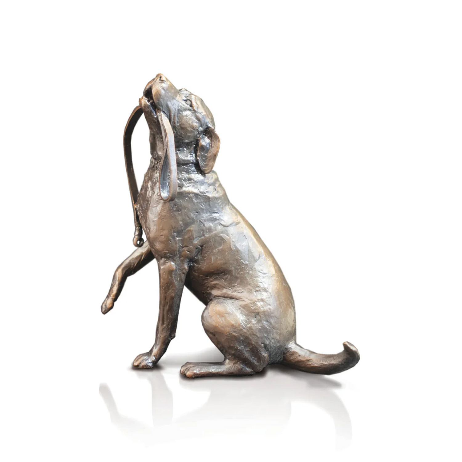 Medium Labrador with Lead Figurine by Richard Cooper Bronze - H. L. Brown